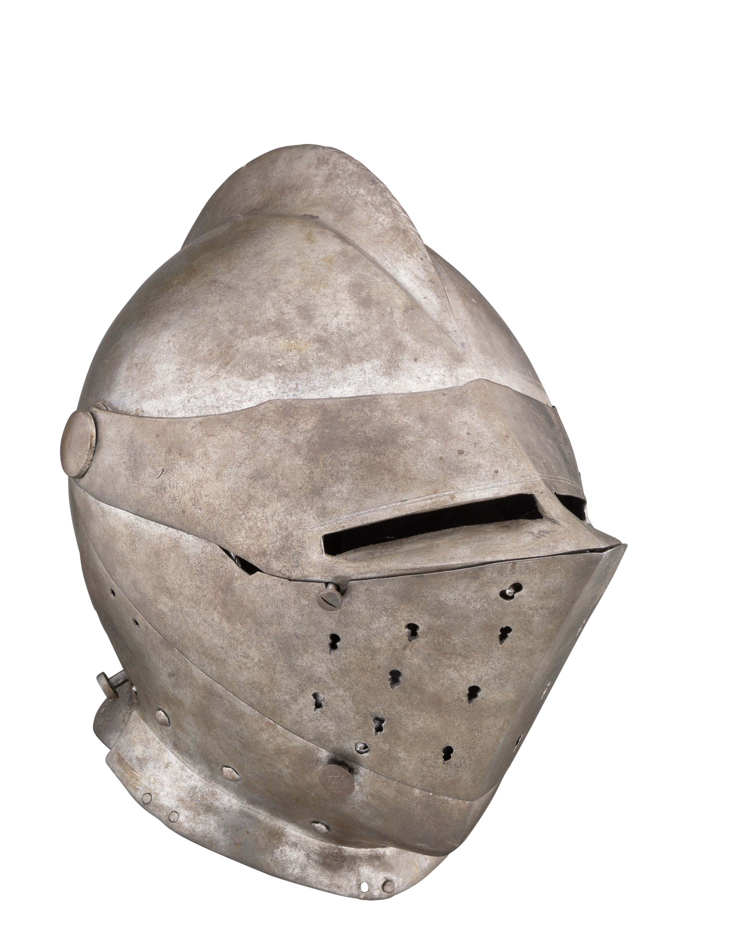 A COMPOSITE GERMAN CLOSE HELMET FOR HEAVY FIELD USE, LATE 16TH CENTURY ...