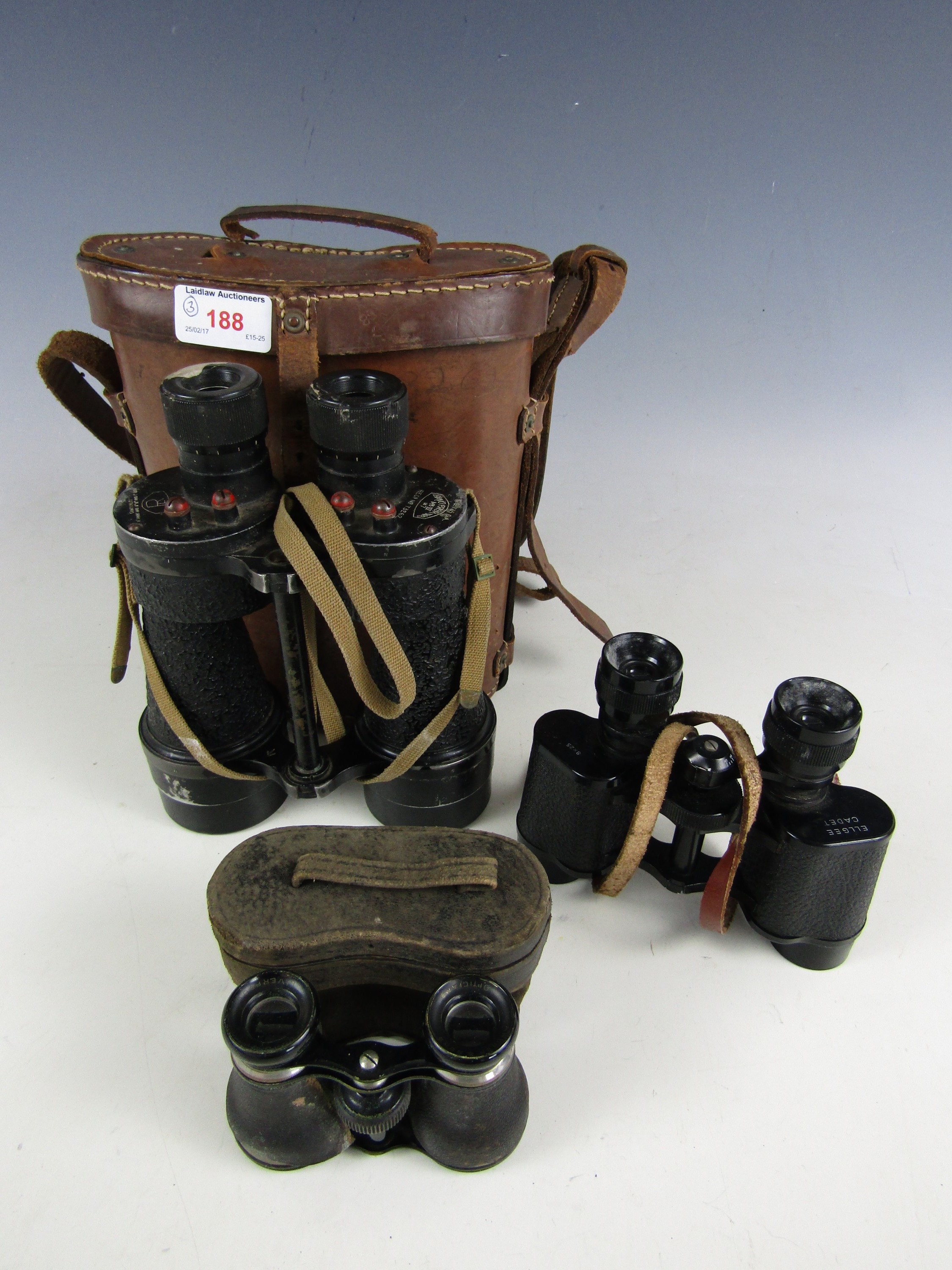 Second World War British Army No.5 binoculars together with Eagle Cadet ...