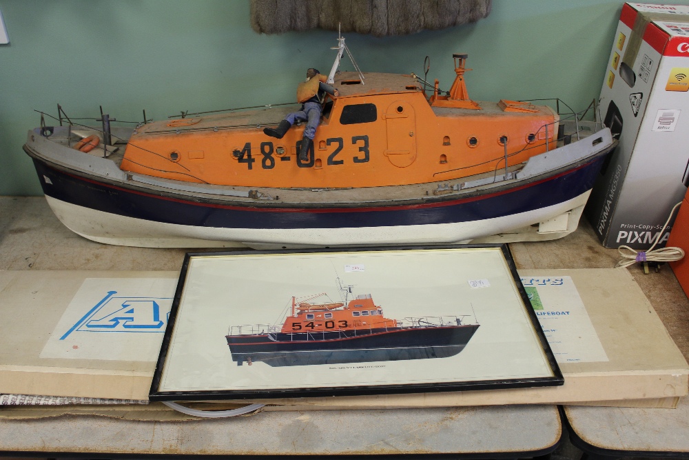 Solent kit lifeboat, model of lifeboat & print