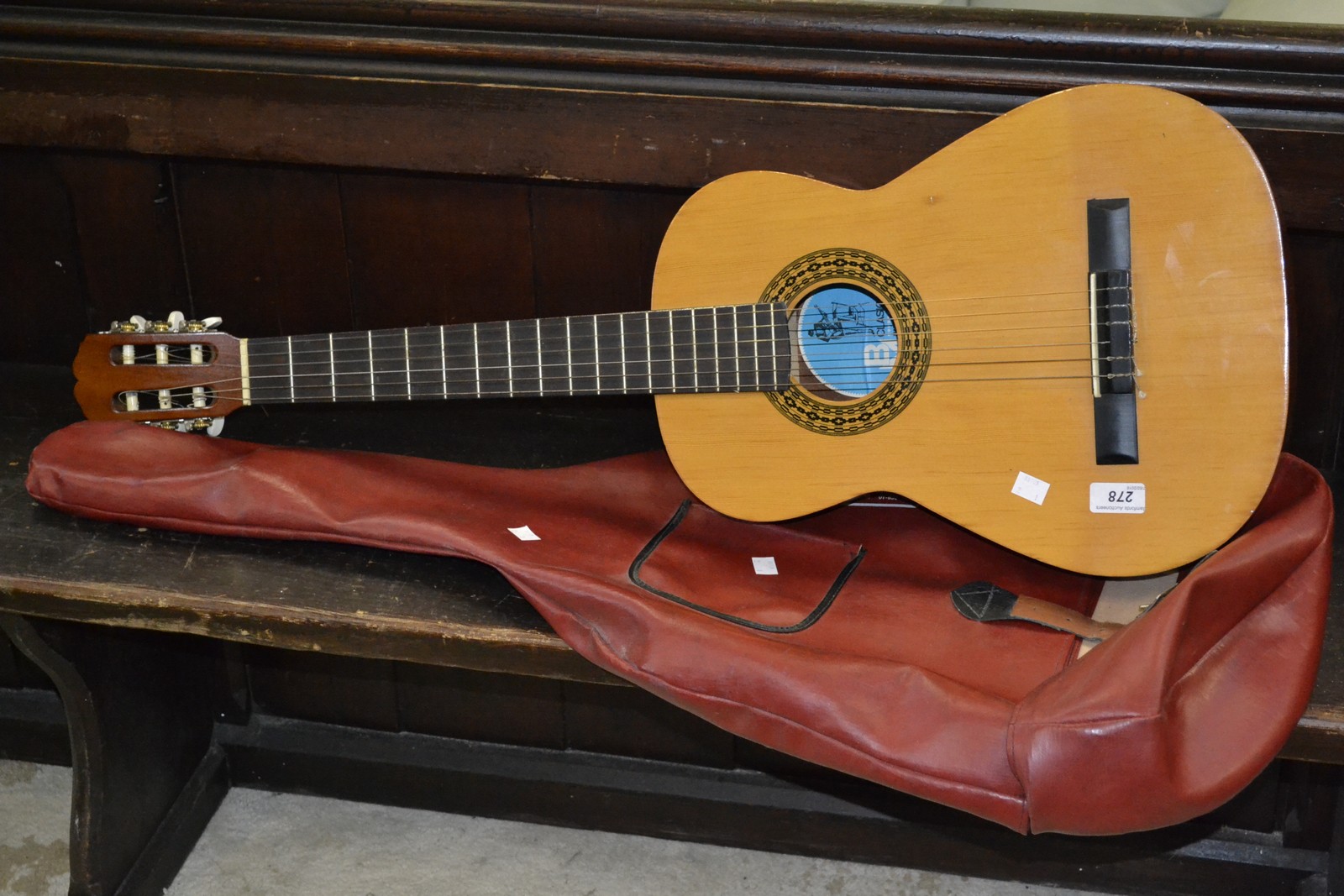 A BM Clasico Spanish six string acoustic guitar, cased