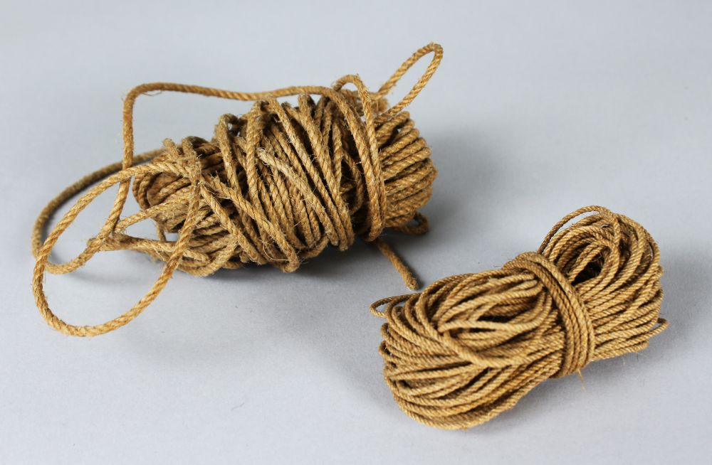 TWO BALLS OF MAORI FLAX FIBRE ROPE C. EARLY 19TH CENTURY, NEW ZEALAND ...