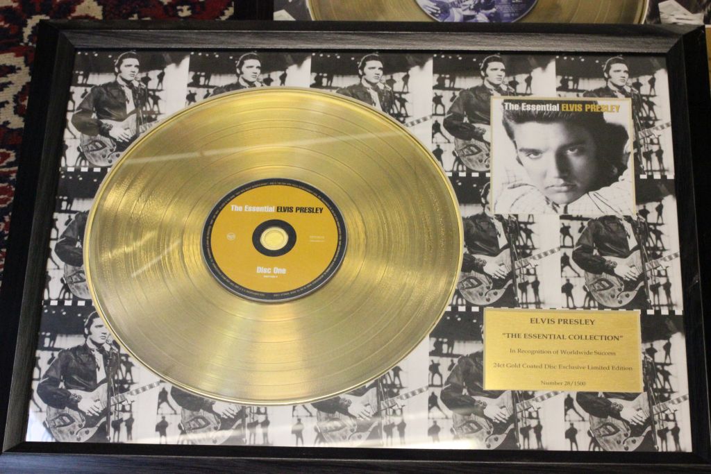 Elvis Presley - Two Framed and Glazed Limited Edition 24ct Gold Coated ...
