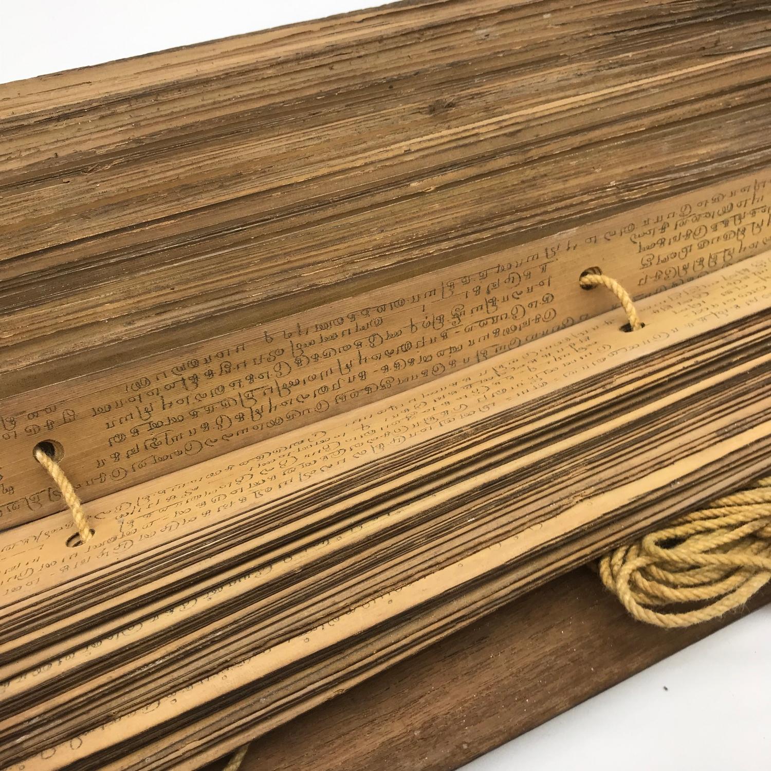 A palm leaf manuscript written in Malayalam script from Kerala India ...