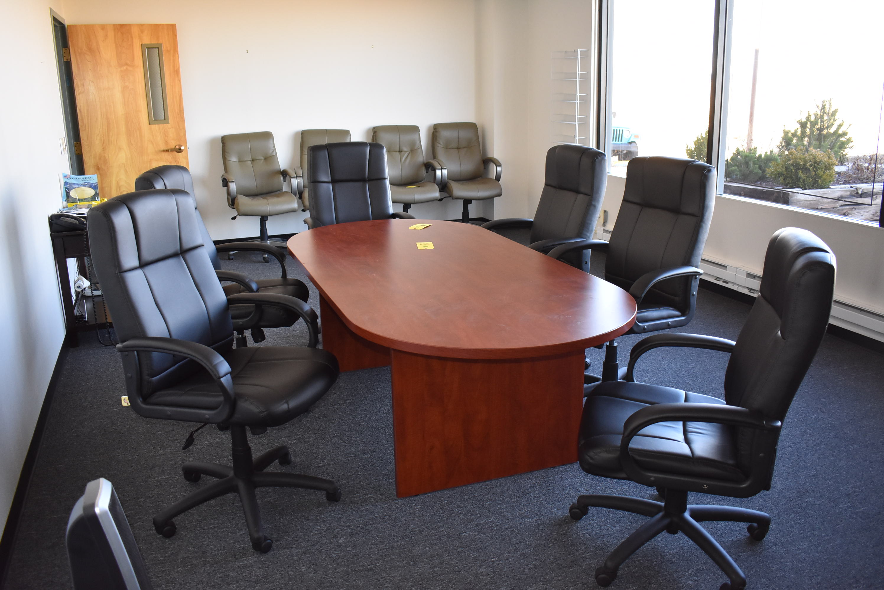 Office Conference Room Consisting of: Oval Conference Table, (6) Black ...
