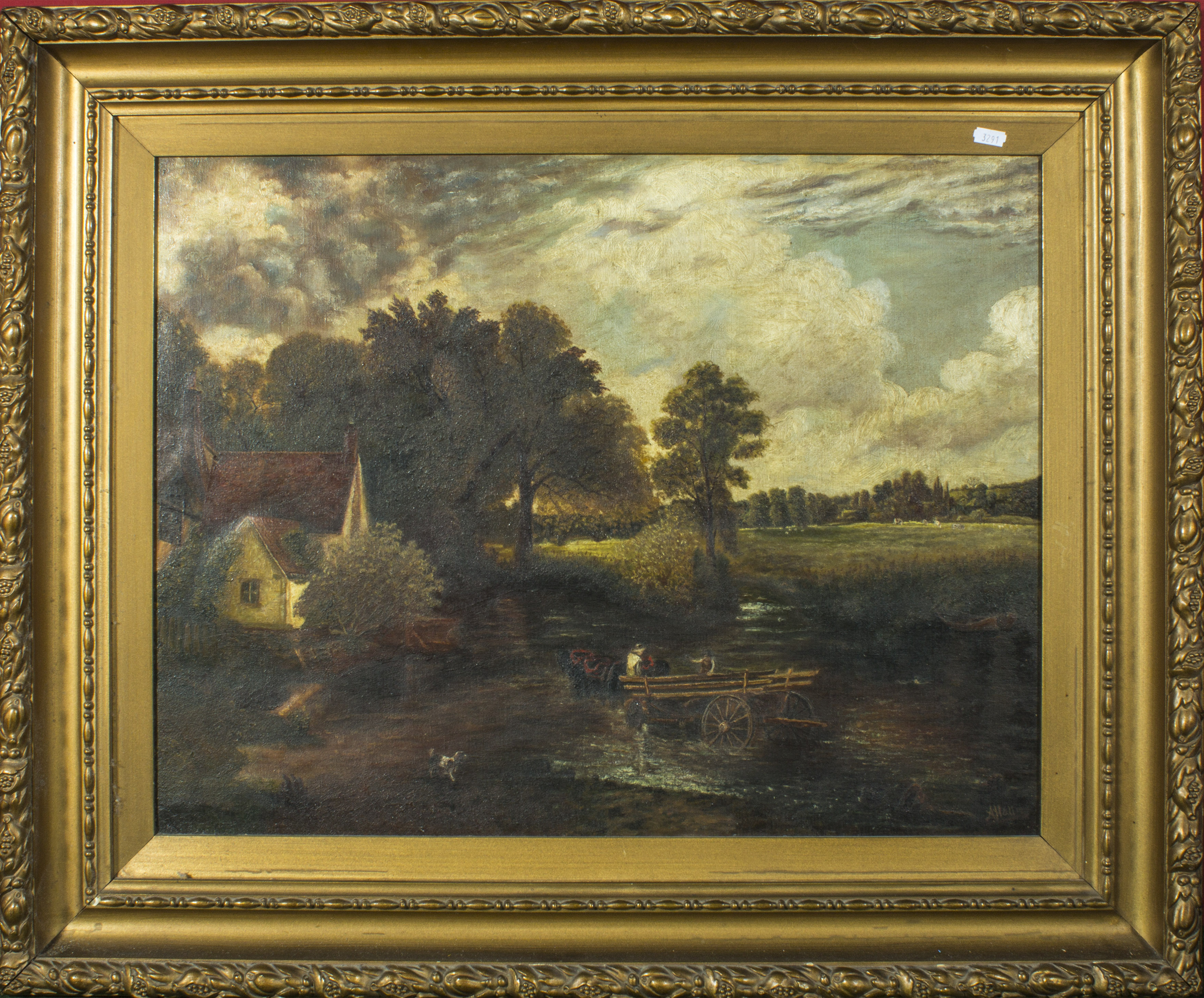A gilt framed oil on canvas, early 20th century copy of The Haywain ...
