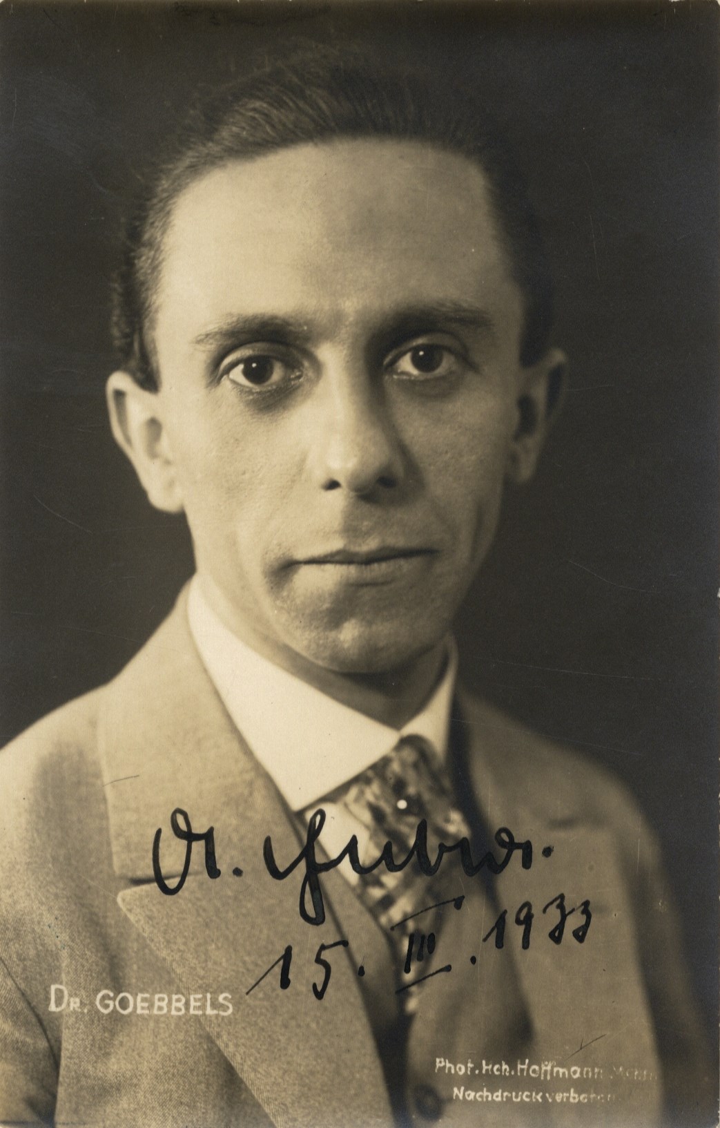 GOEBBELS JOSEPH: (1897-1945) German Politician, Reich Minister of ...