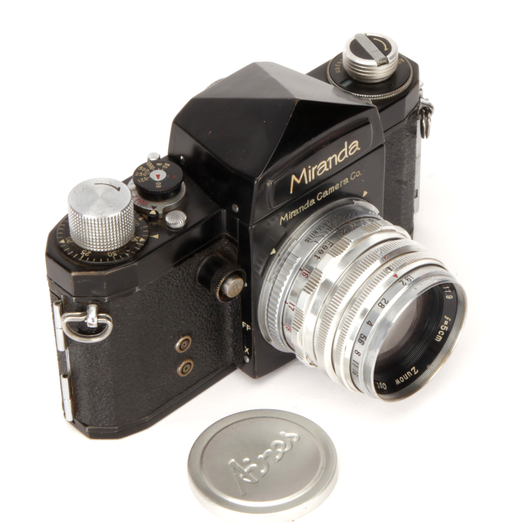 A Miranda T SLR Camera, Miranda Camera Co., black, serial no. 555986 ...