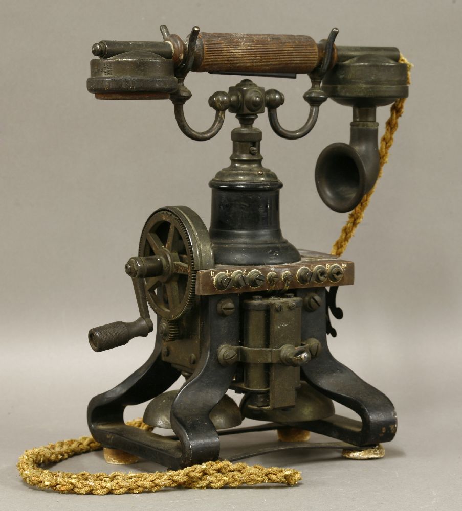 An Ericsson 'Skeleton' telephone,designed by Lars Magnus Ericsson in ...