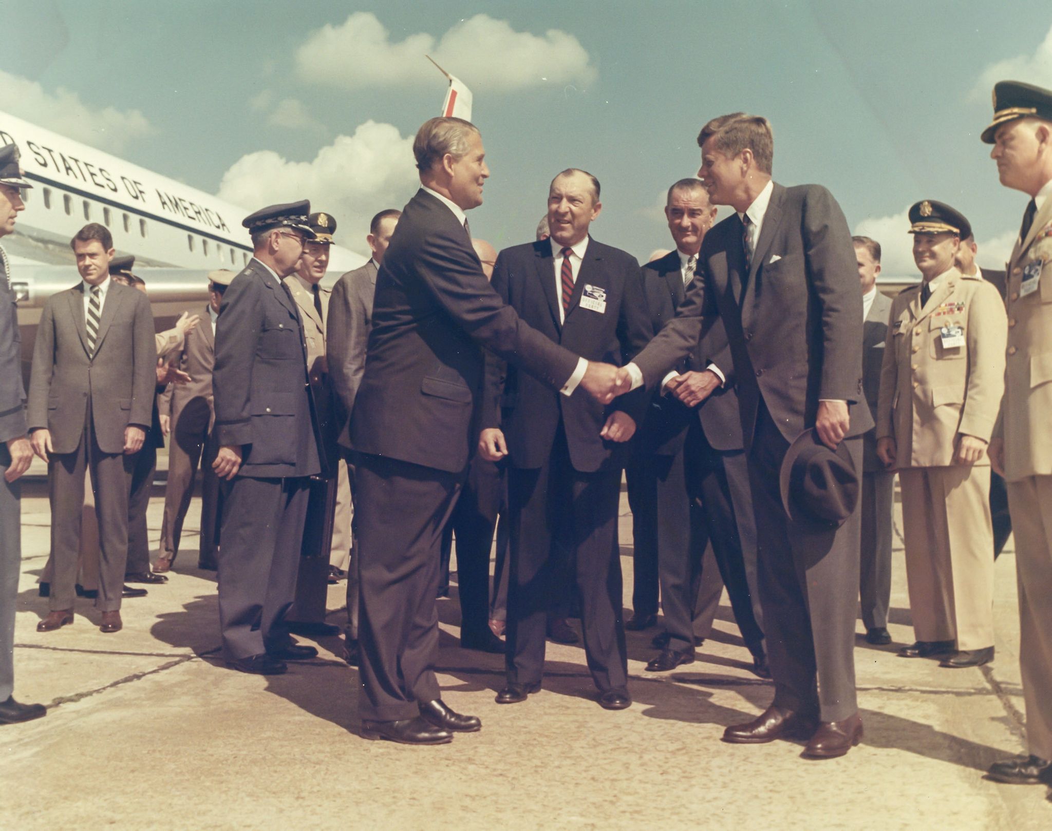 President John F. Kennedy and Vice President Lyndon B. Johnson visit Dr ...