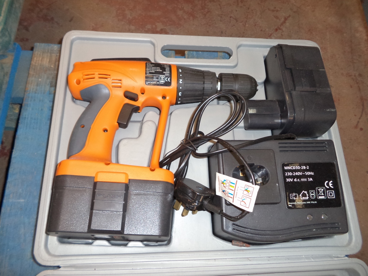 Nutool 30V cordless hammer drill system comprising drill, 2 off ...