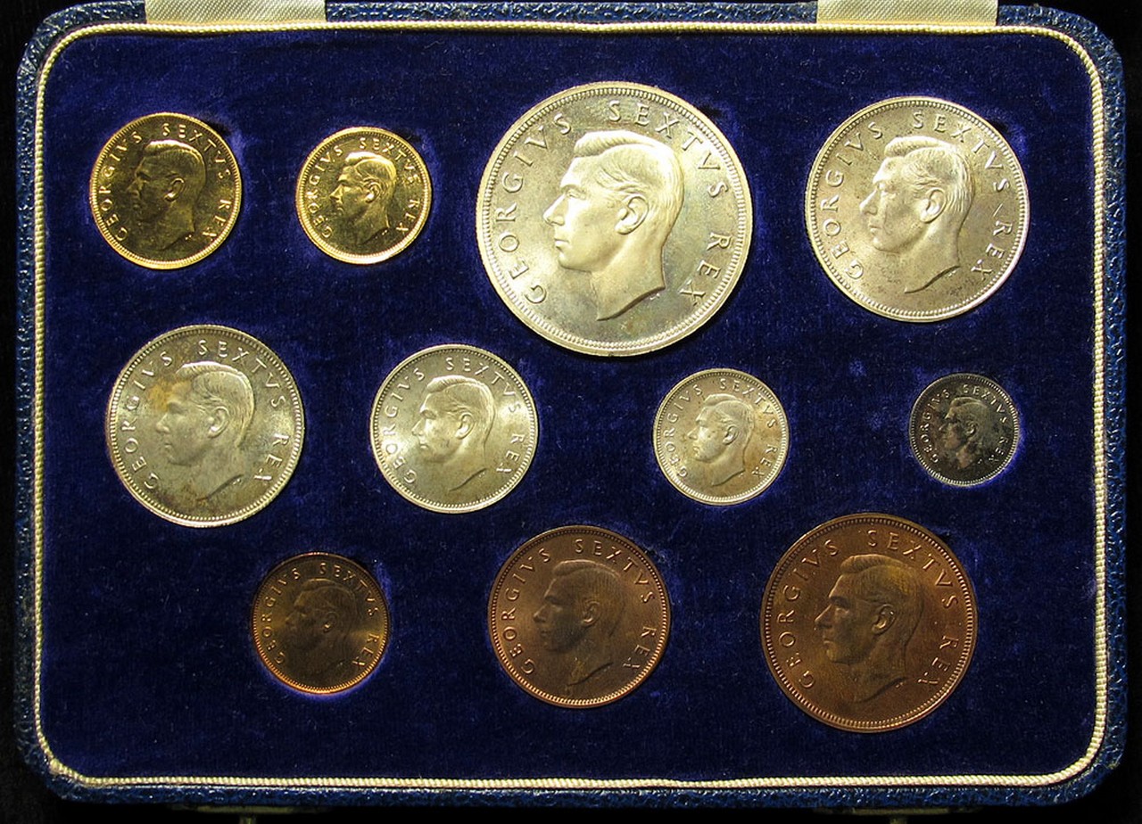South Africa Proof Set 1952, the eleven coin set (Gold 2R - Farthing ...