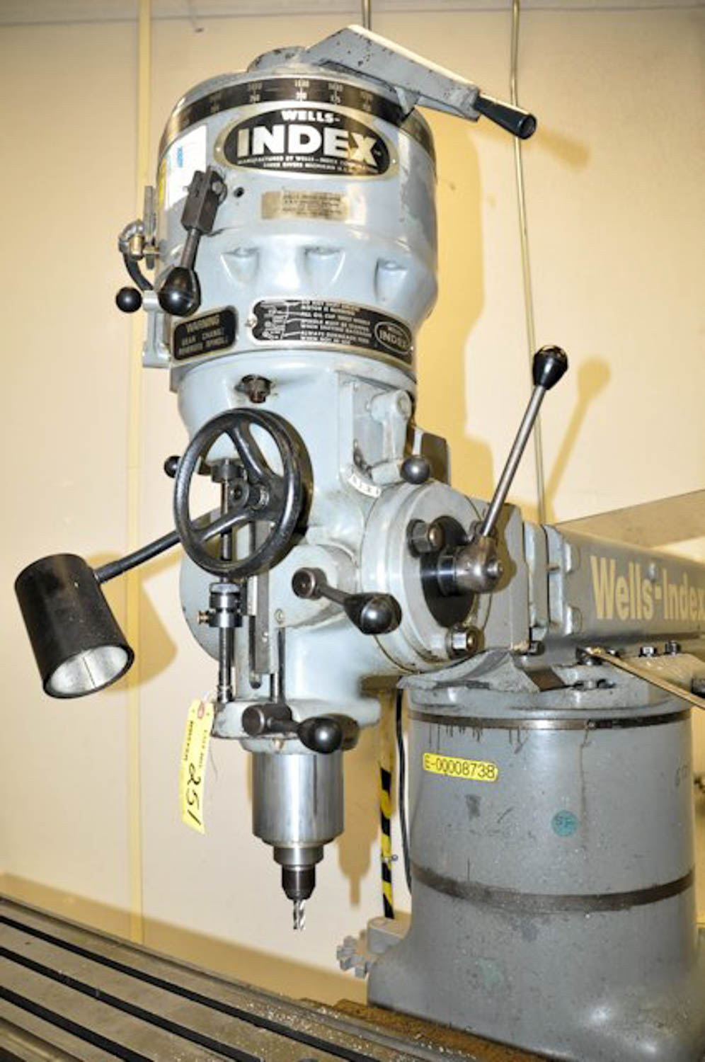WELLS INDEX MODEL 847 VERTICAL MILLING MACHINE, SPINDLE SPEEDS 50-4200 ...