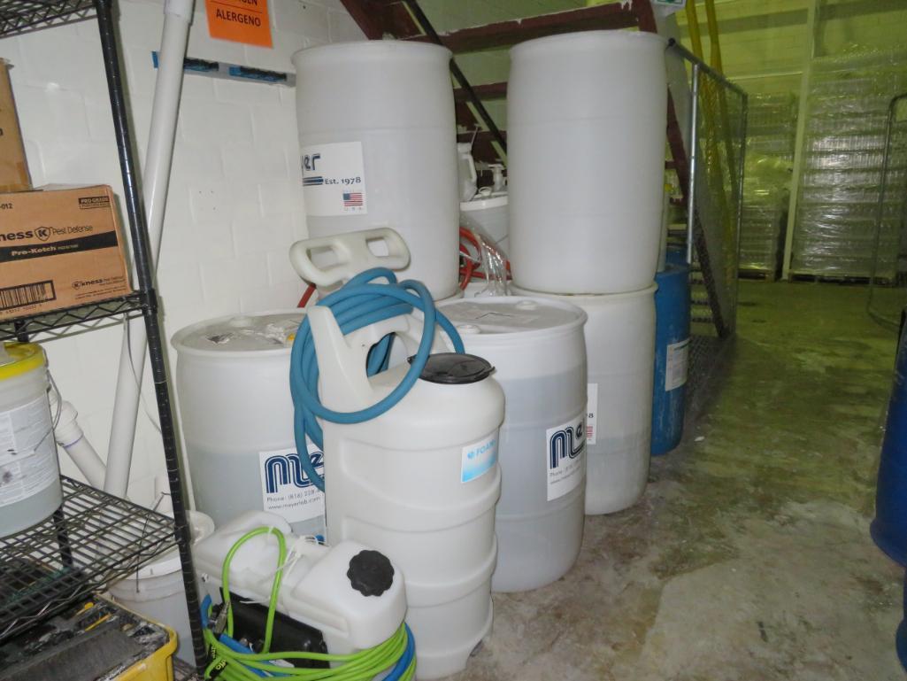 LOT: Contents of Chemical Storage Shed. Includes Caustic Cleaning ...