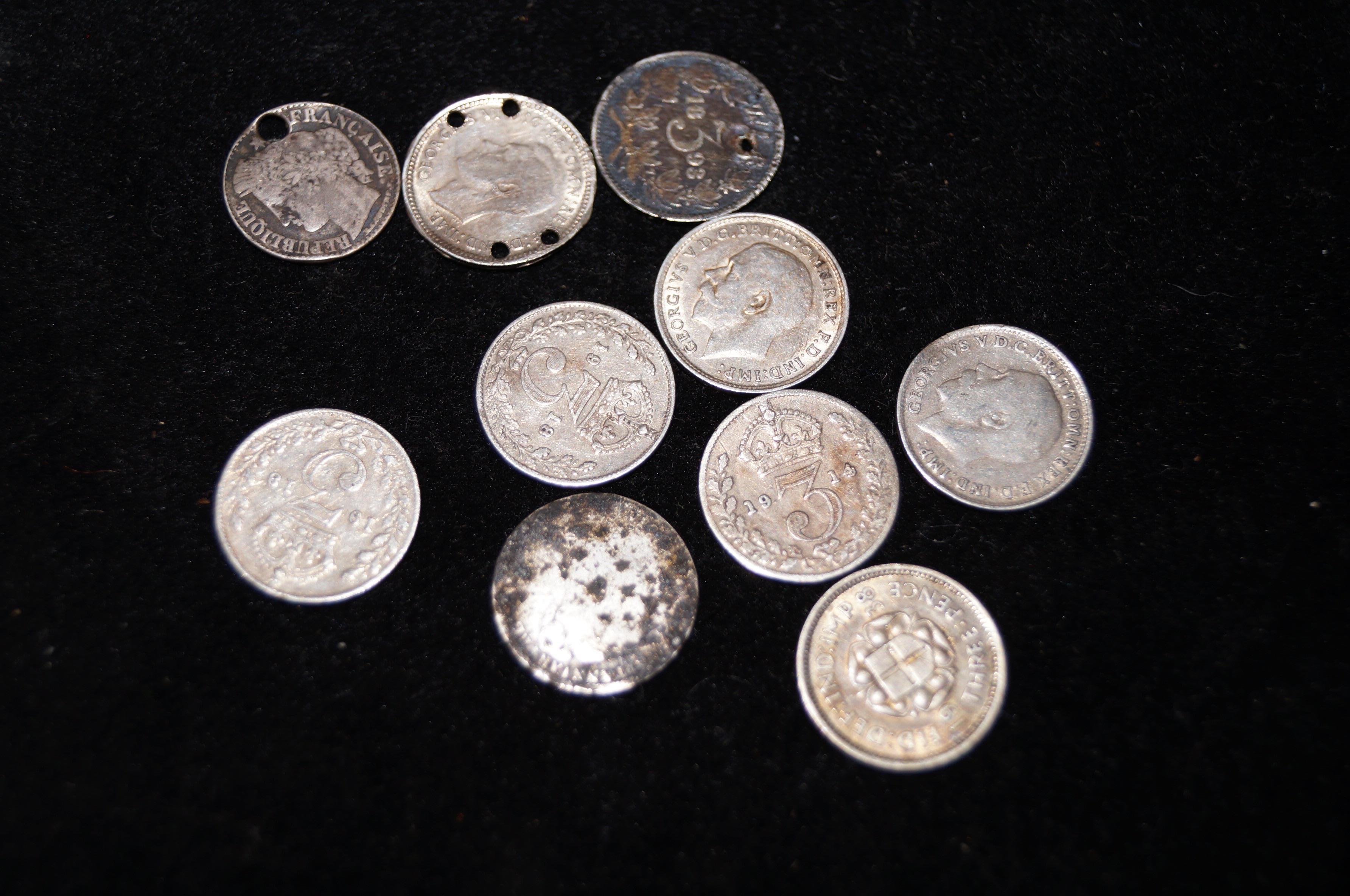 10 silver 3p coins