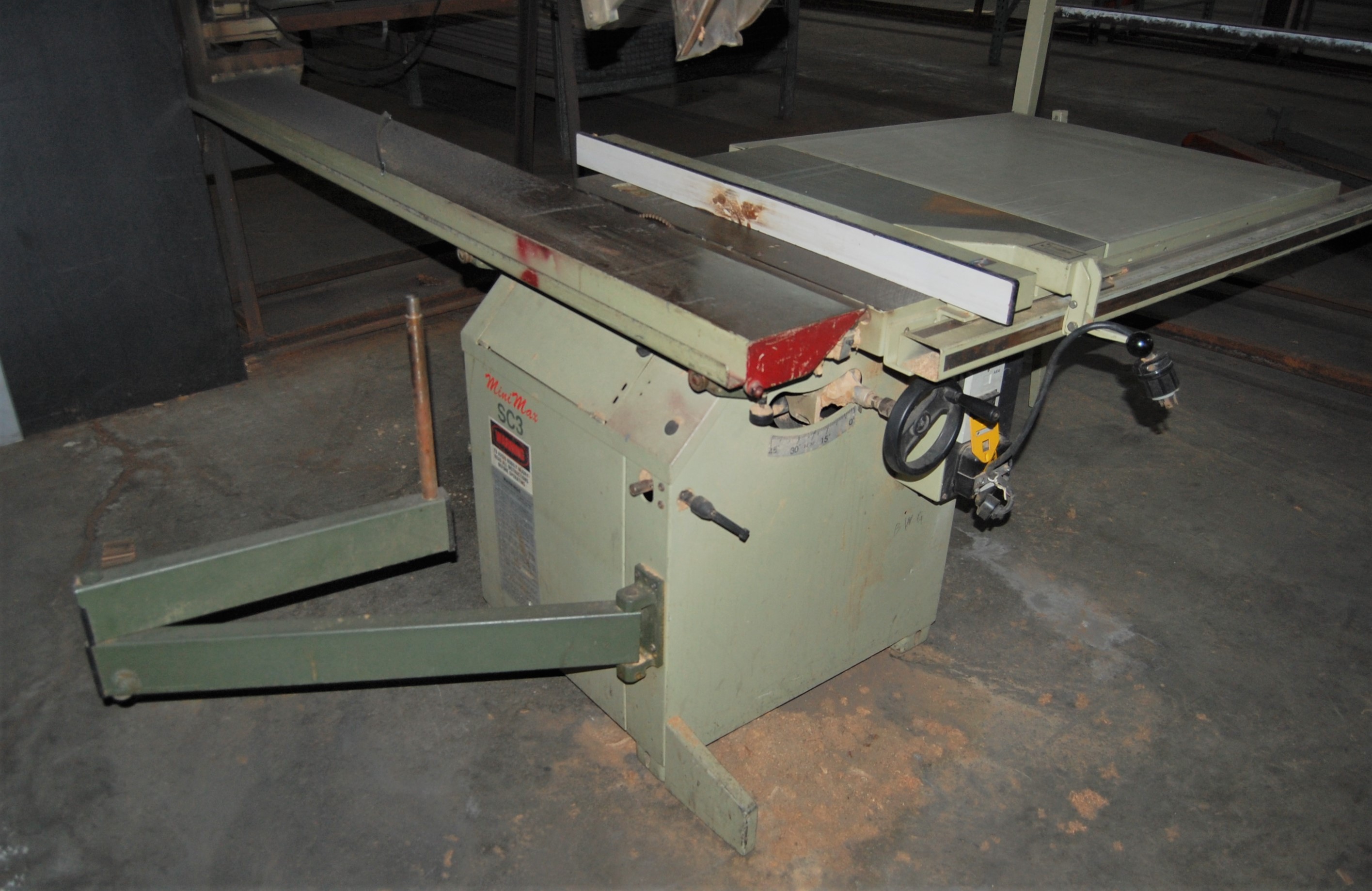 SCM SAMCO MDL. SL3 MINIMAX SLIDING TABLE SAW, 10" CAPACITY BLADE, T ...