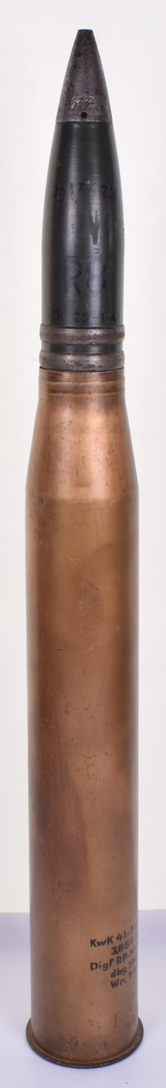 Scarce Inert WW2 German King Tiger Tank HE Shell, brass shell body with ...