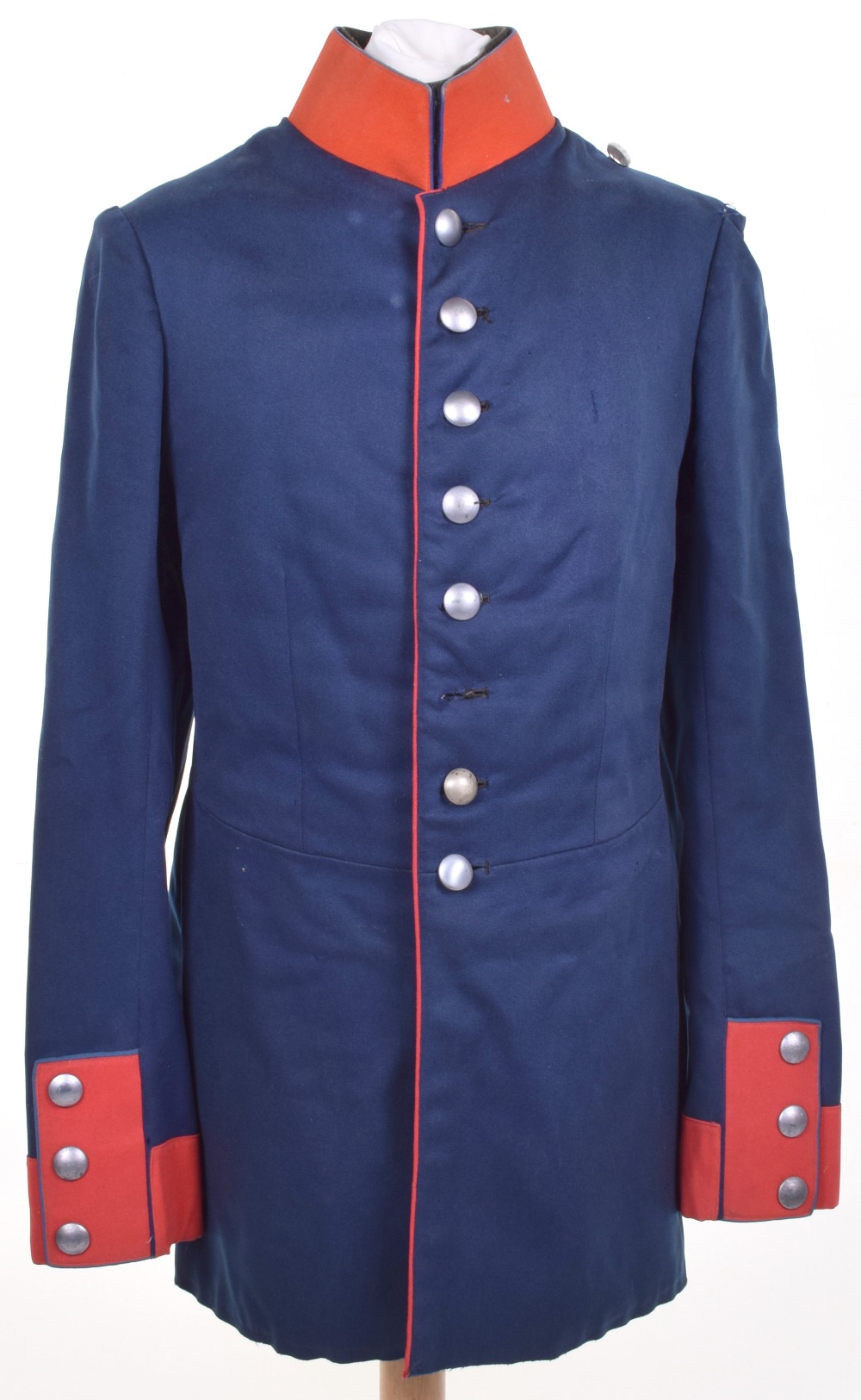 Imperial German Prussian Infantry Tunic, blue cloth body with red stand ...