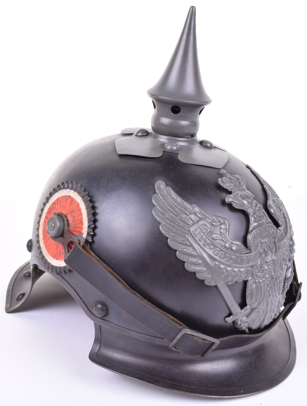 Prussian Jager zu Pferde Enlisted Mans Helmet, fine blued steel body ...