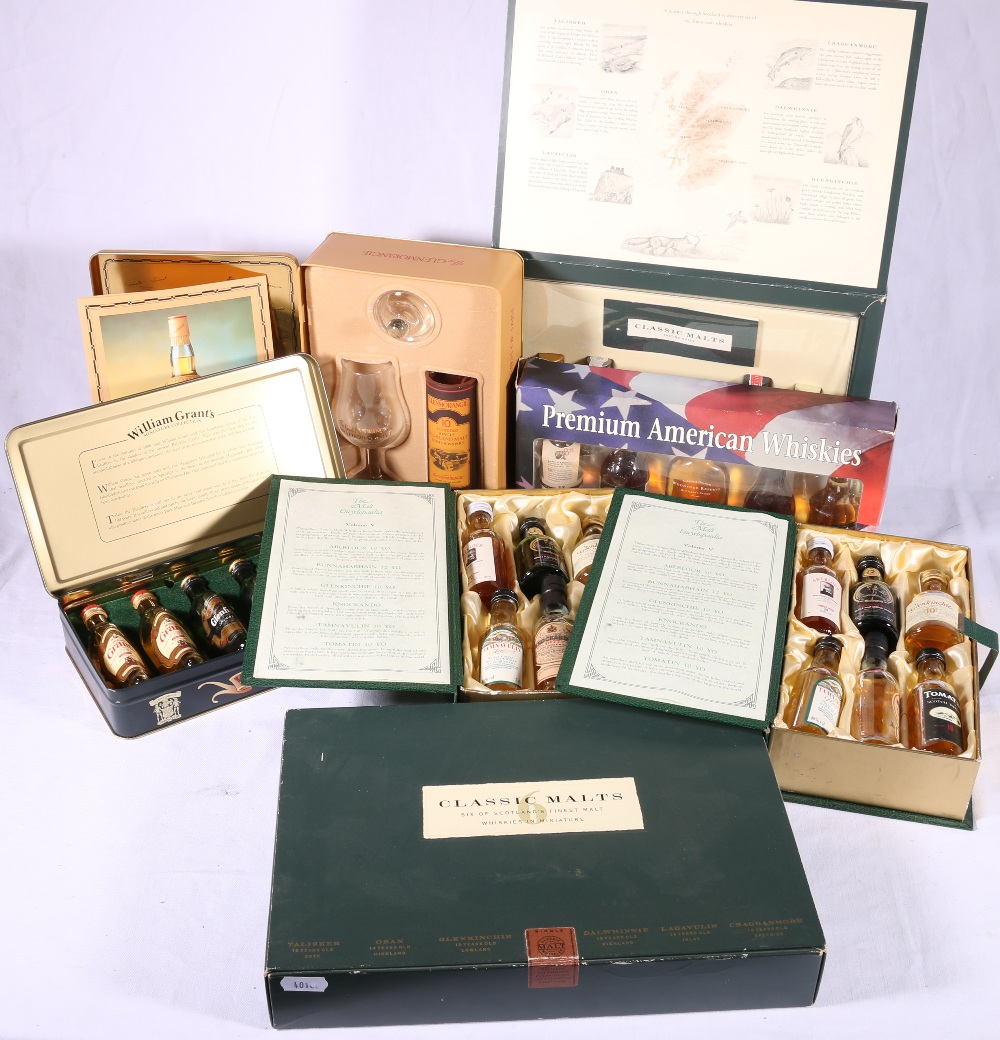 Whisky miniature gift sets including: two United Distillers Classic ...