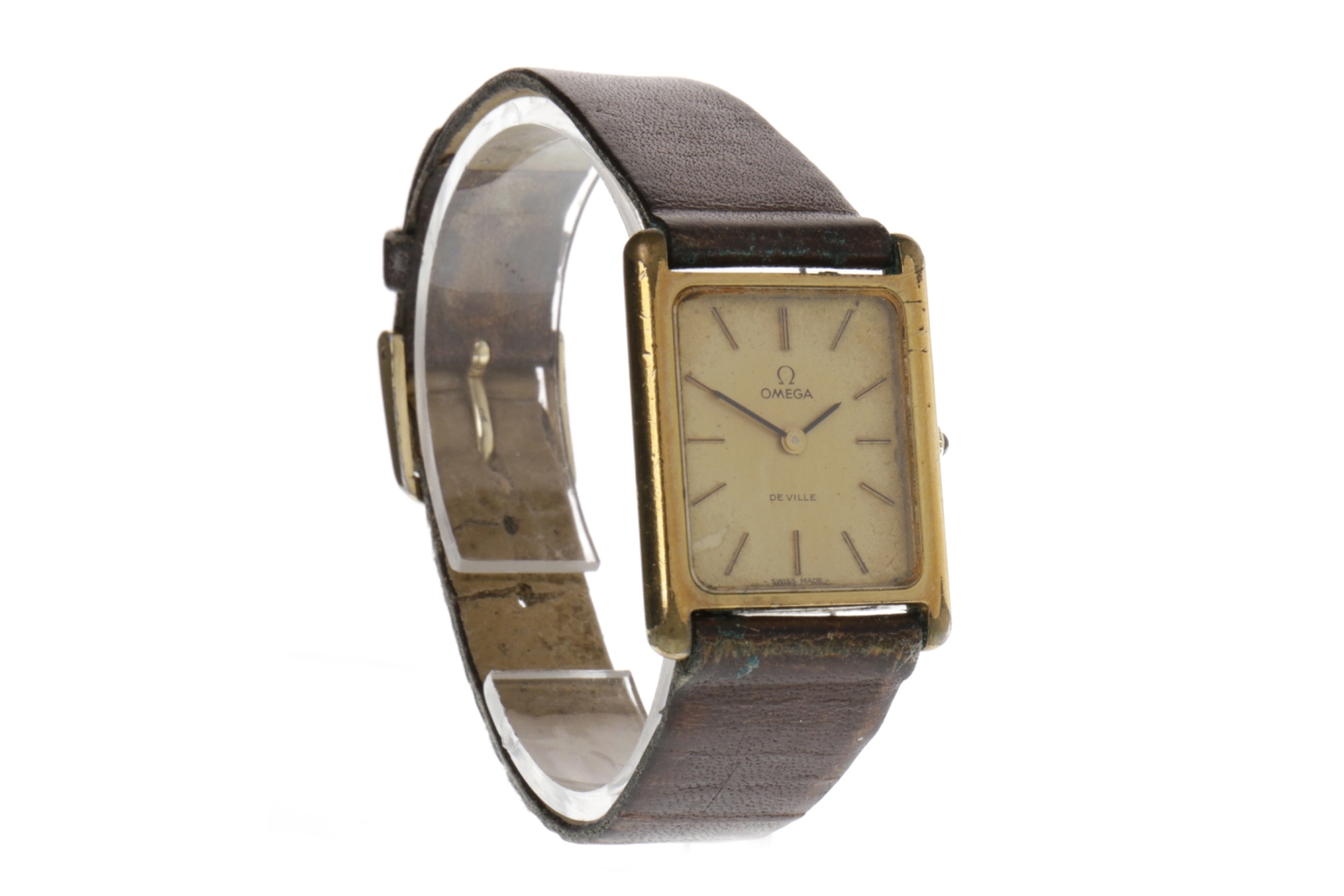 GENTLEMAN'S OMEGA DE VILLE GOLD PLATED QUARTZ WRIST WATCHthe ...