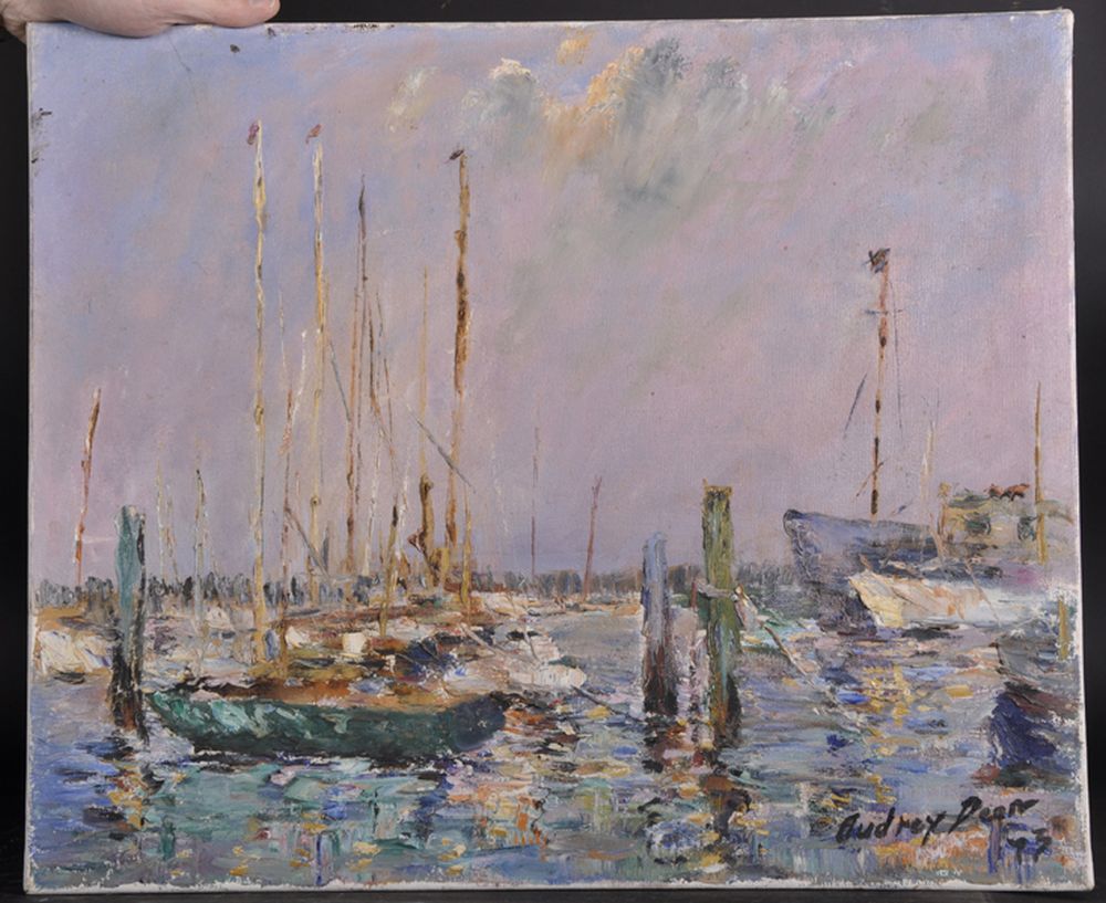 Audrey Dean (20th Century) British. A Harbour Scene with Boats, Oil on ...