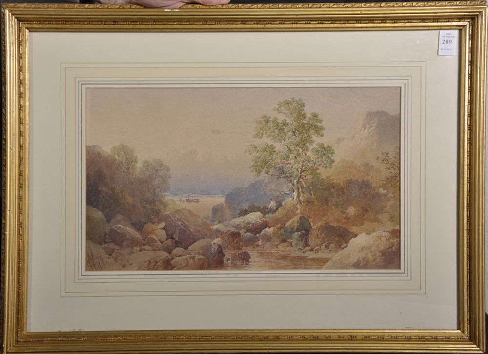 William Cook of Plymouth (act.1870-1890) British. A River Landscape ...