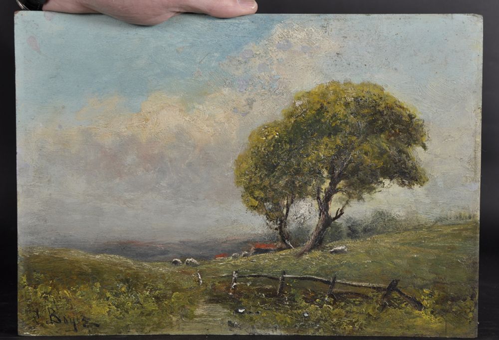 George Boyle (1826-1899) British. A River Landscape, Oil on Panel ...