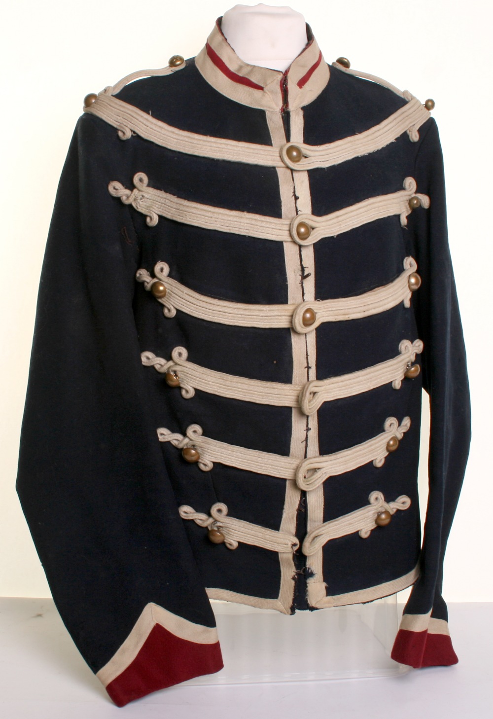 WW1 Belgium Hussars Tunic, being a short pattern jacket with white ...
