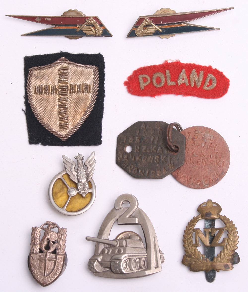 WW2 Polish Badge & Insignia Grouping of Bronislaw Jankowski 7th ...