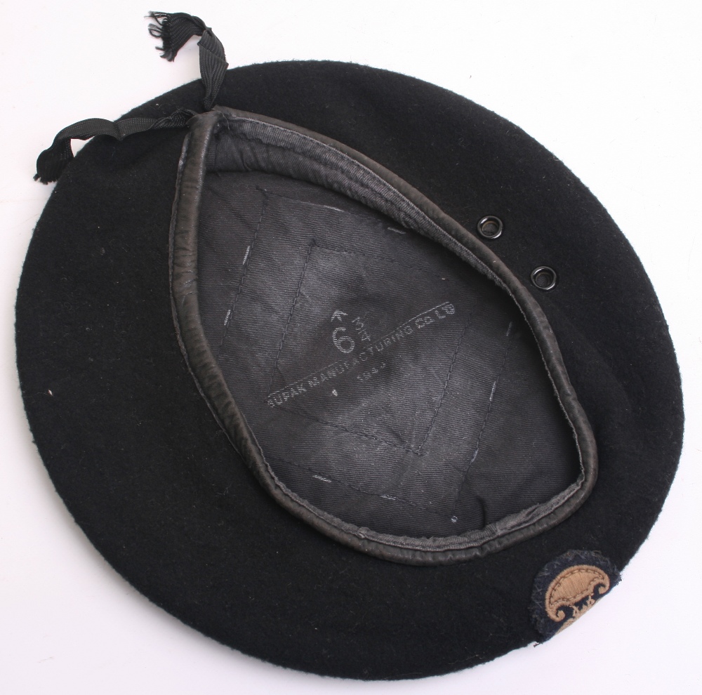 WW2 Polish Armoured Division Beret, of black wool with embroidered ...