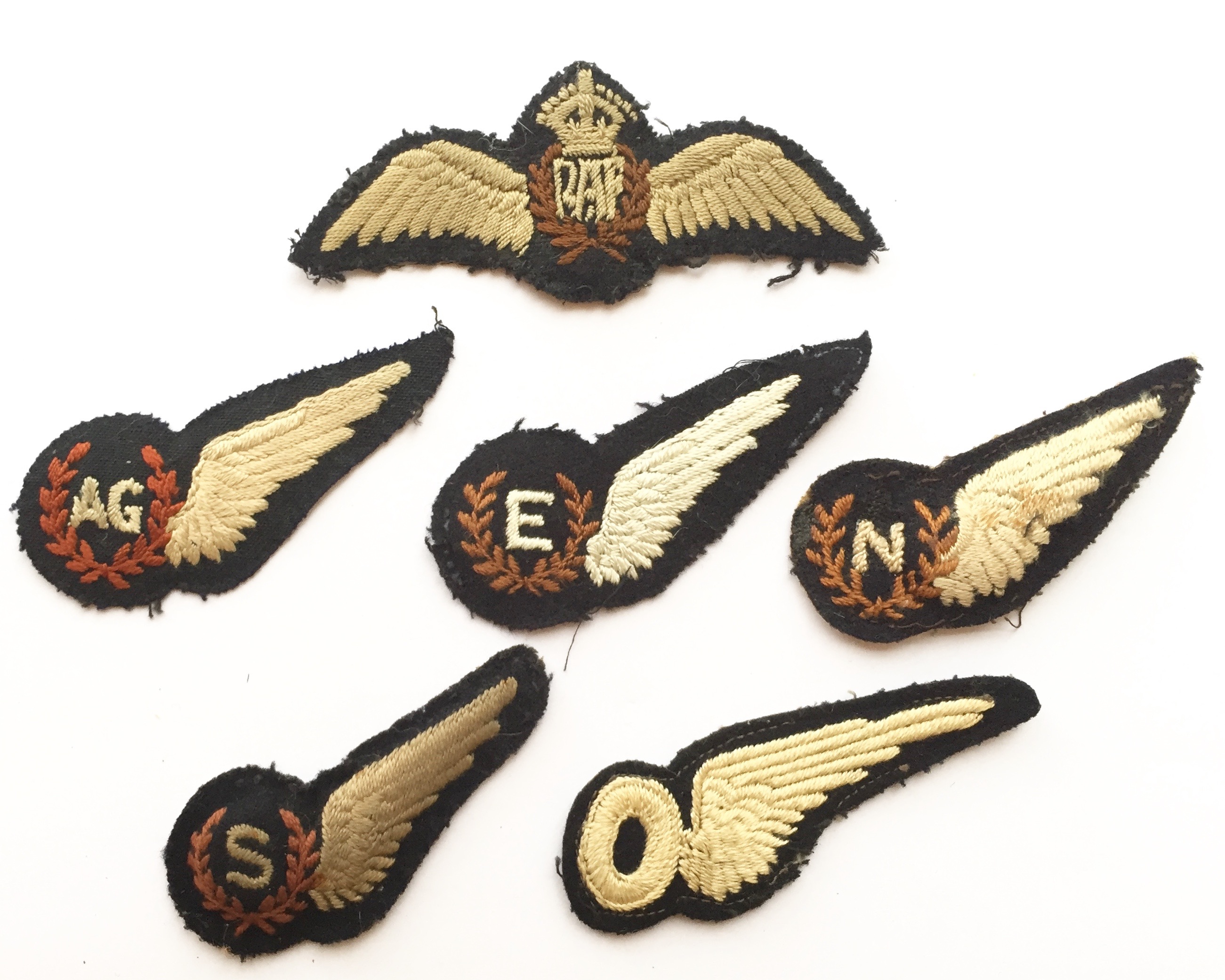 Selection of WW2 Period RAF Aircrew Brevet Badges. Comprising: Pilots ...