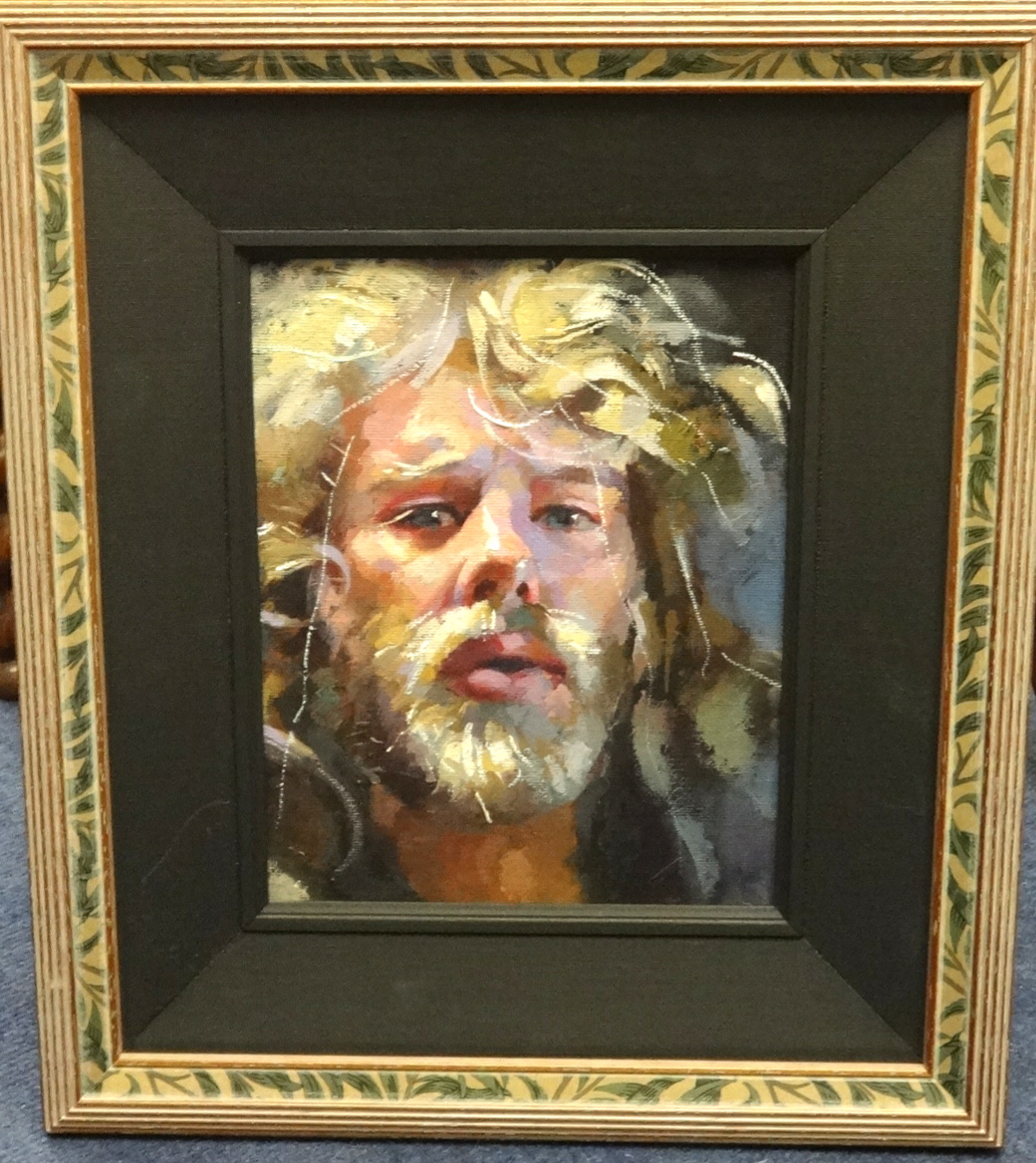 Robert Lenkiewicz (1941-2002), oil on canvas 'Self Portrait', signed ...