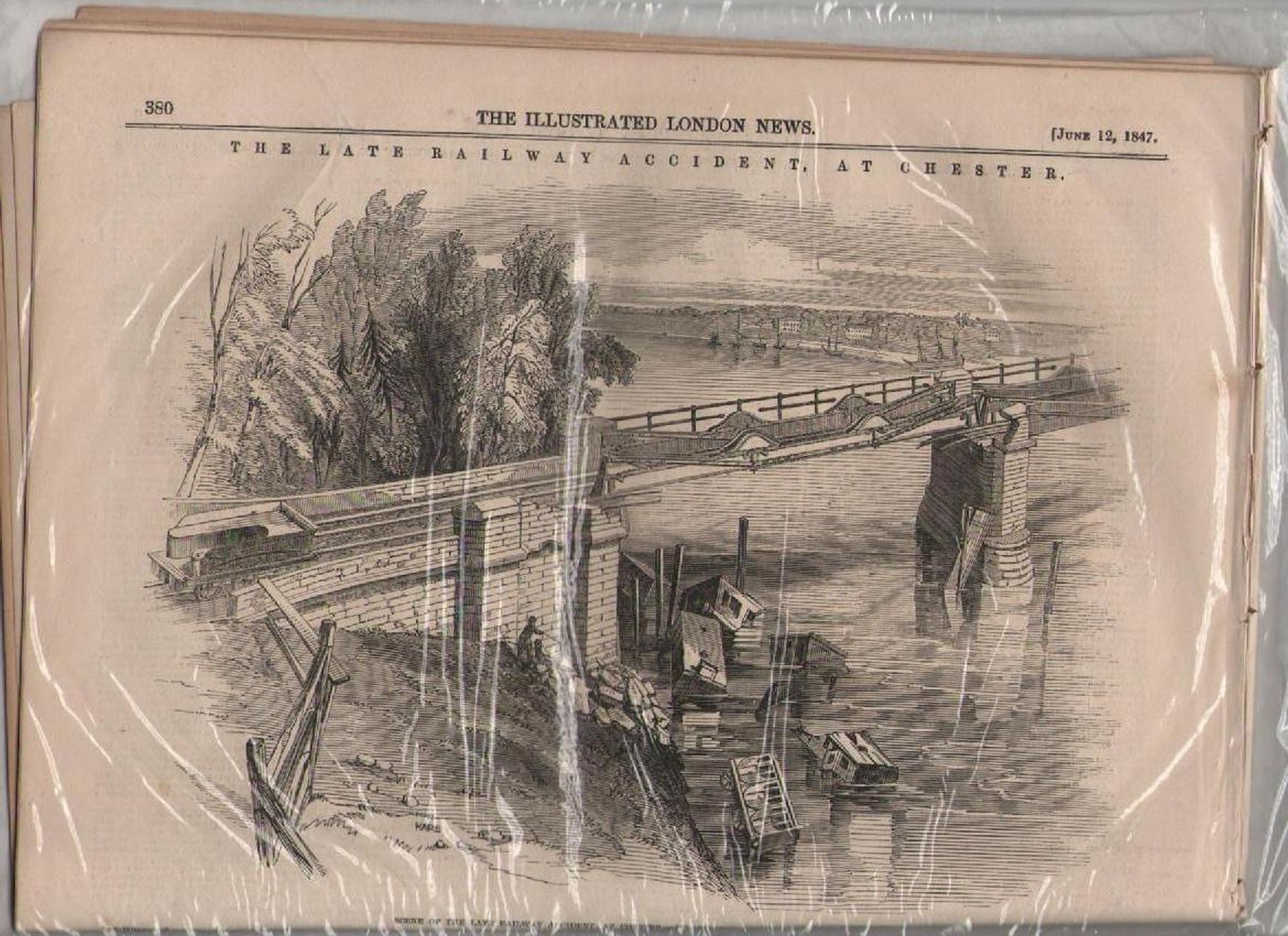 Ephemera -The Dee Bridge collapse. Near Chester 1847. A detailed ...