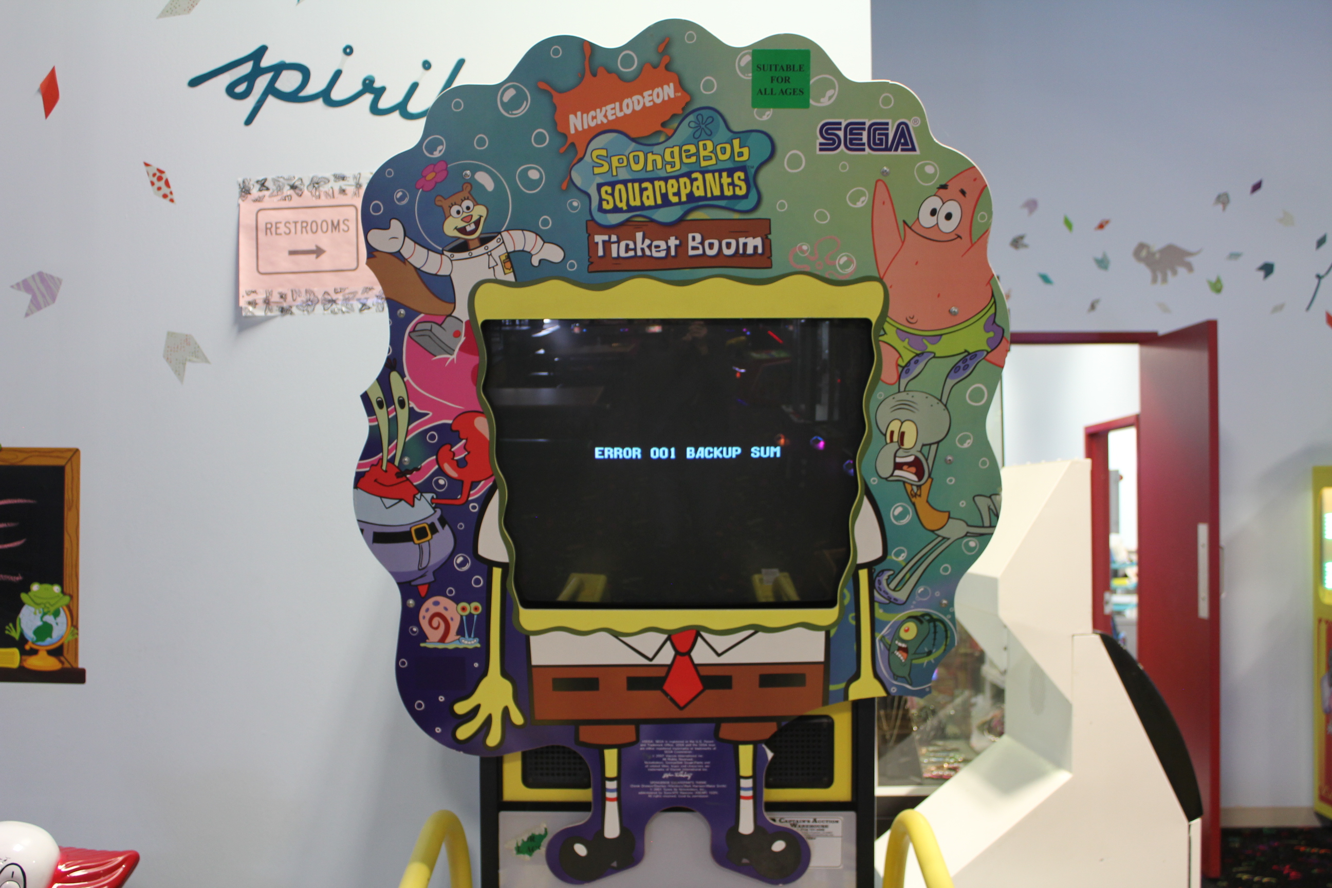 1X, NICKELODEON SPONGEBOB SQUAREPANTS, TICKET BOOM VIDEO GAME (|SEGA ...