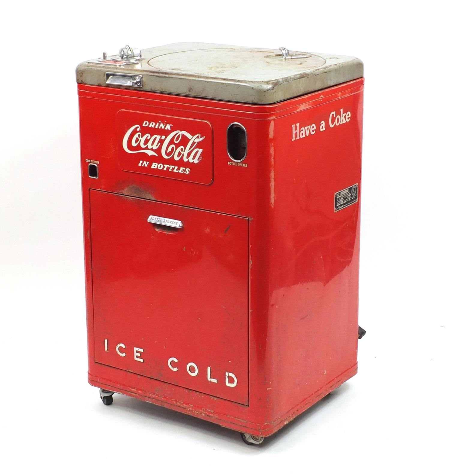 Retro Coca Cola refrigerator, model A23B 10K, with Vendo Company plaque ...