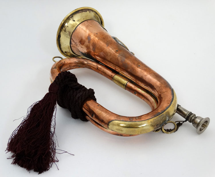Militaria : A Victorian British Army Bugle , of brass and copper ...