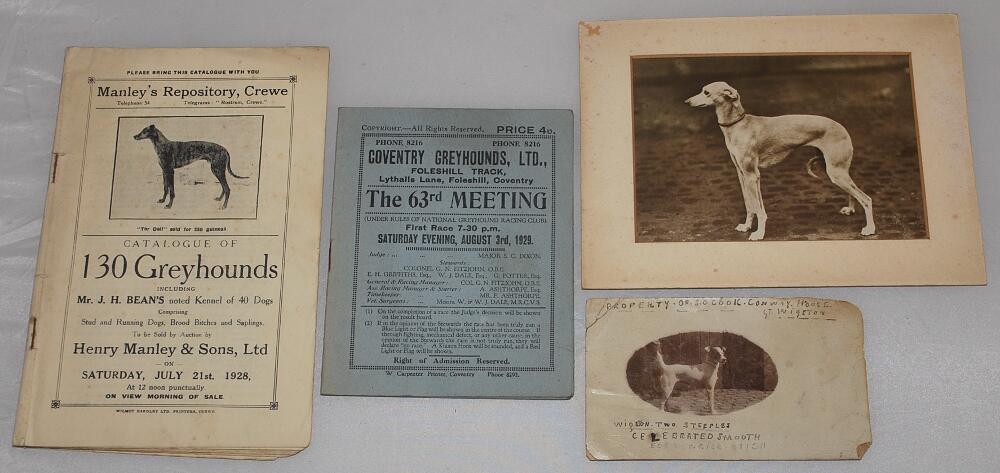 Greyhound racing programmes and sale catalogues 1928-1935. Two ...