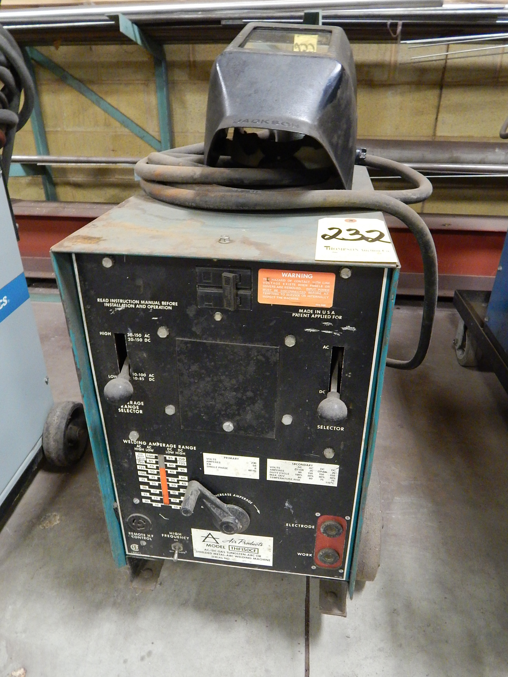 Air Products 150 Amp Arc Welder Power Supply, 230/1/60 AC Electrics
