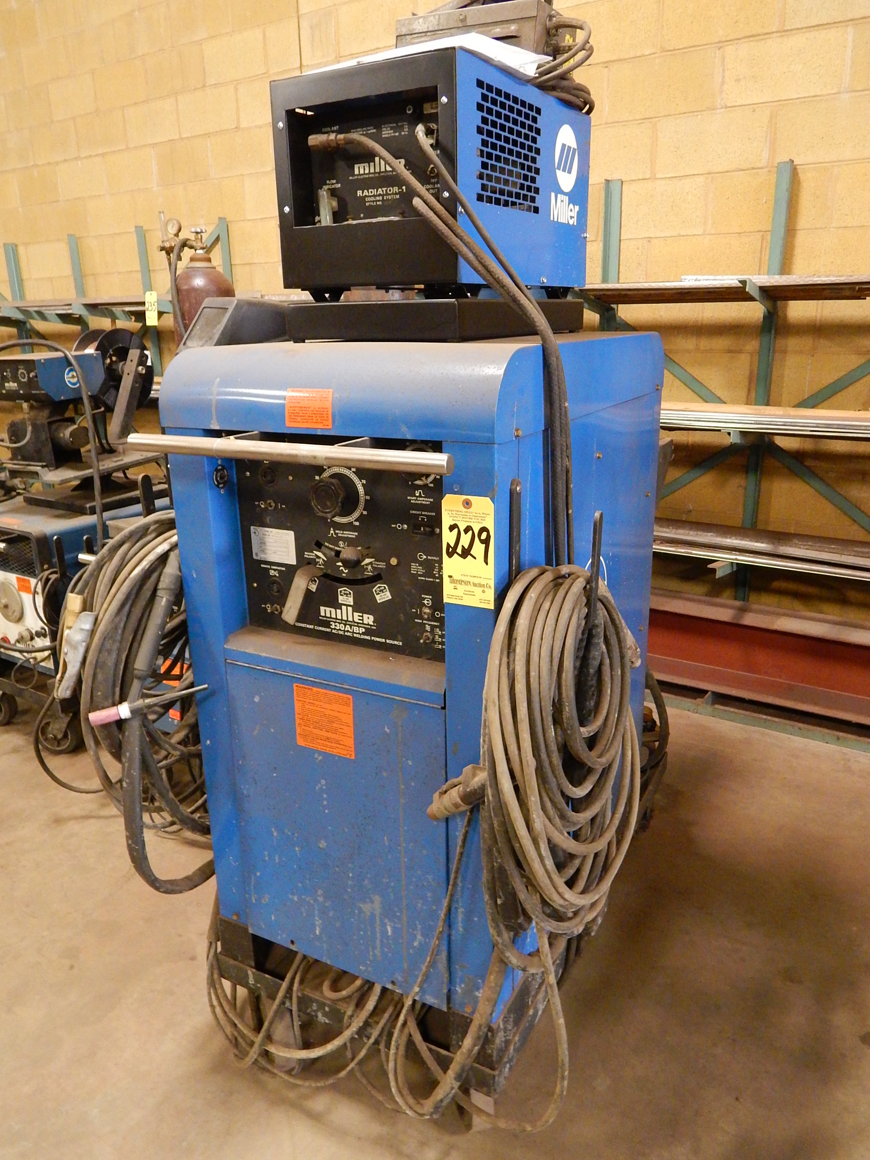 Miller Model 330A/BP Tig Welder, s/n JC010670, with Miller Chiller ...