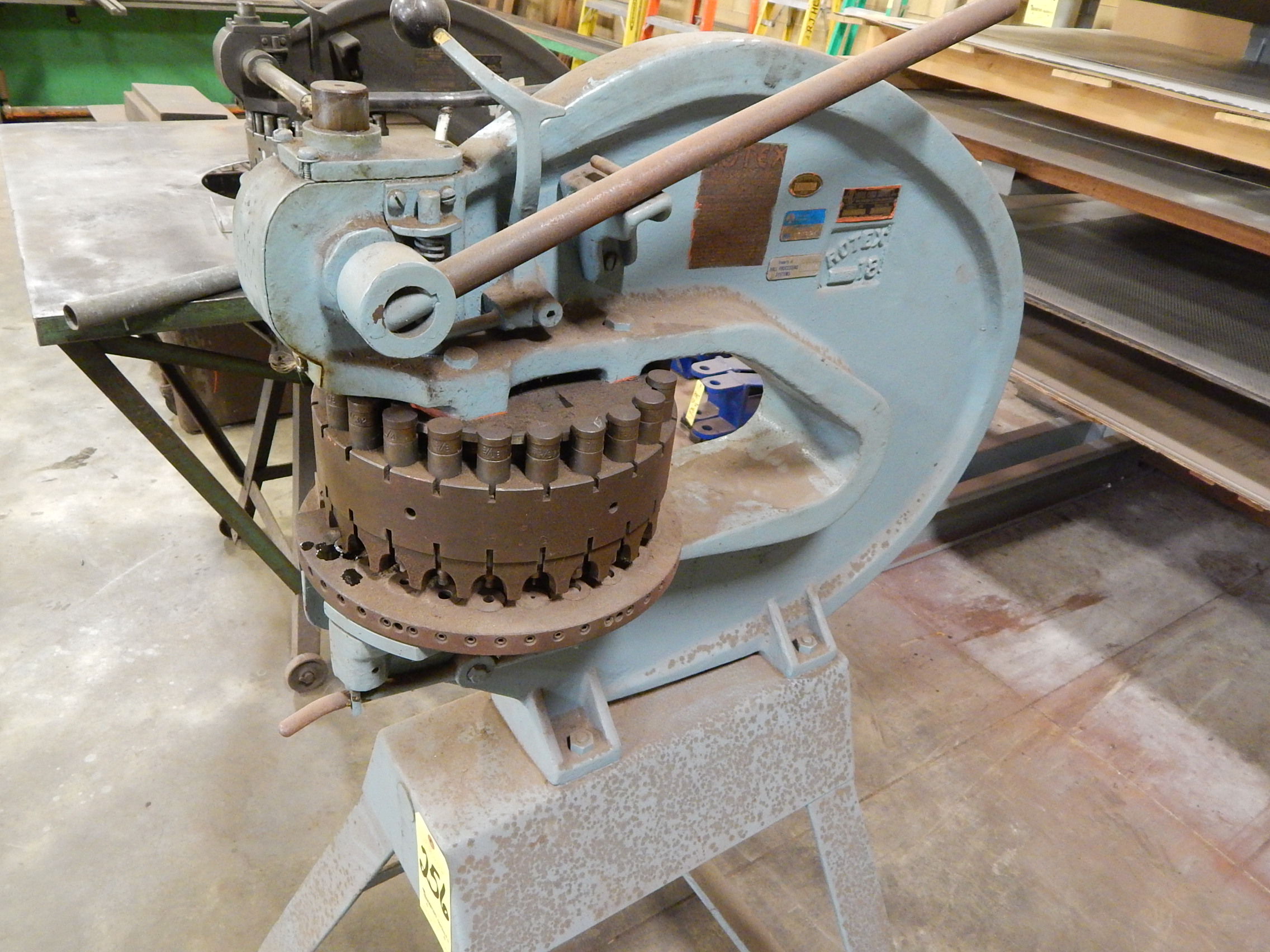 Rotex R18-AK57 Rotary Turret Punch, 18 Station Manual, s/n 12156, Misc ...