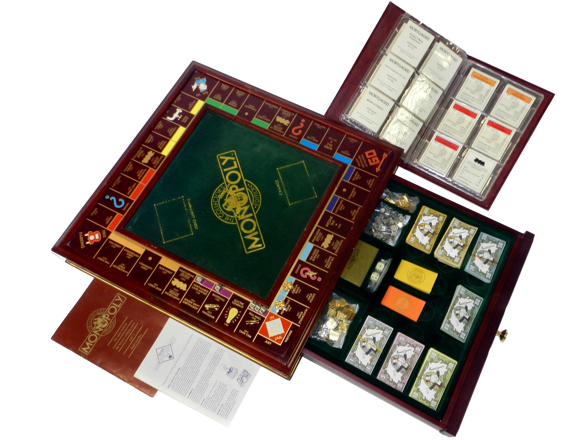 Franklin Mint Collector's Edition Monopoly Set in wooden display ...