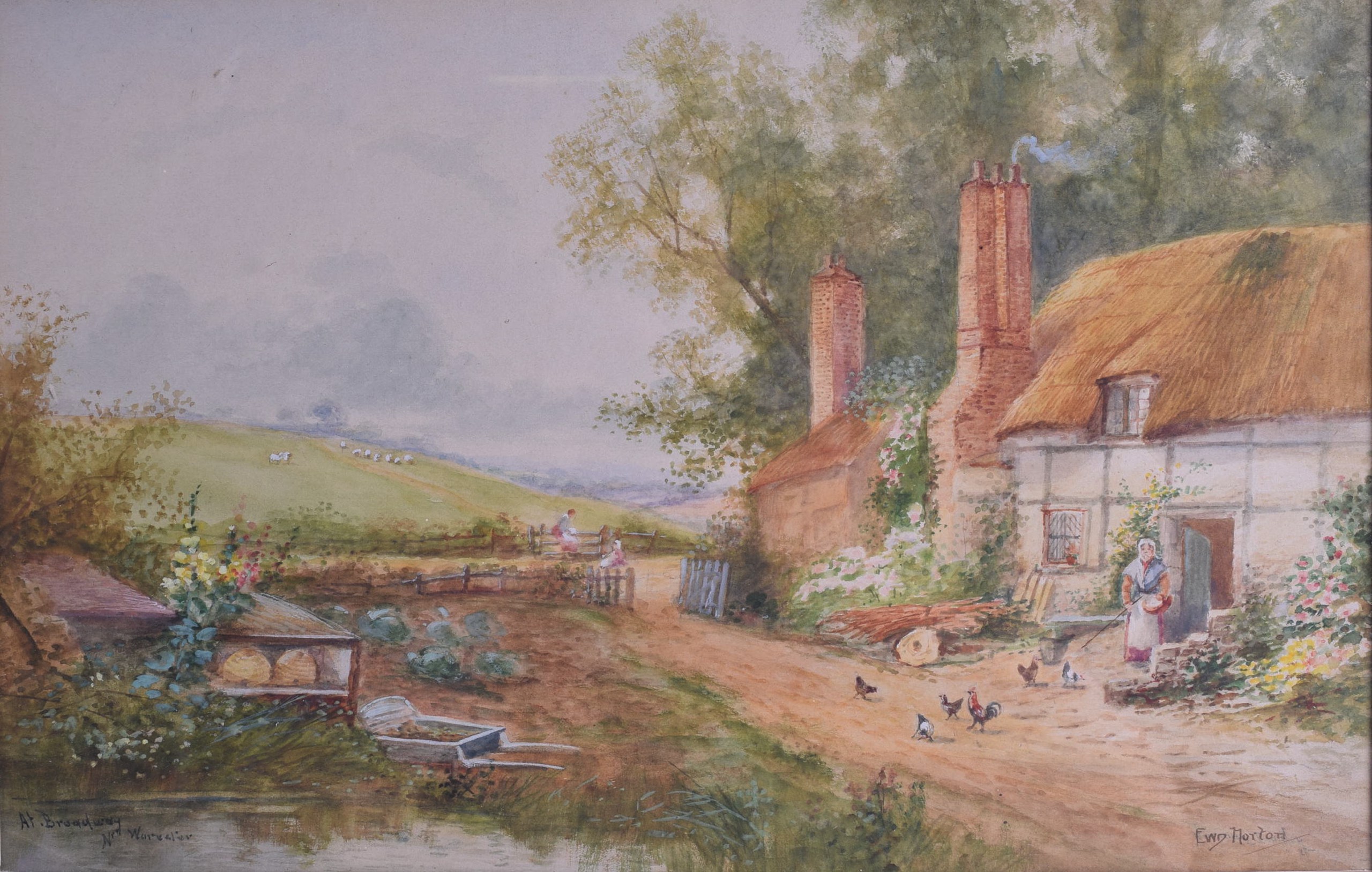 EDWARD MORTON (British), Framed Watercolour, signed & dated, peasant in ...