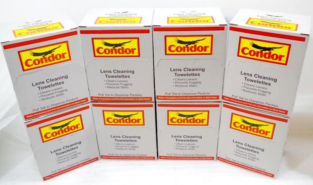(800) CONDOR Lens Cleaning Towelettes (8 packages of 100)