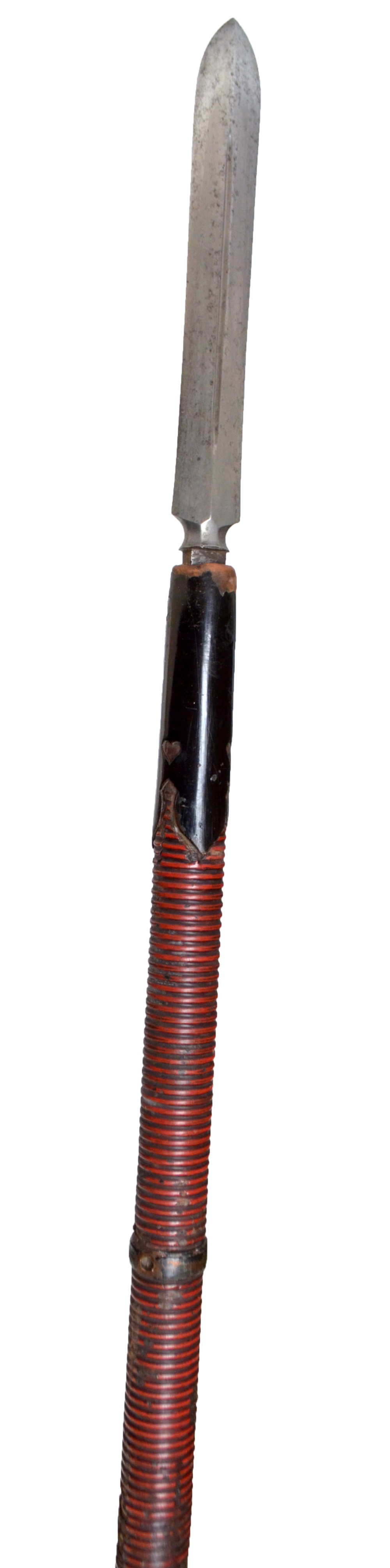 An unusual early 20th century Chinese 'Red Spear' with small shaped ...
