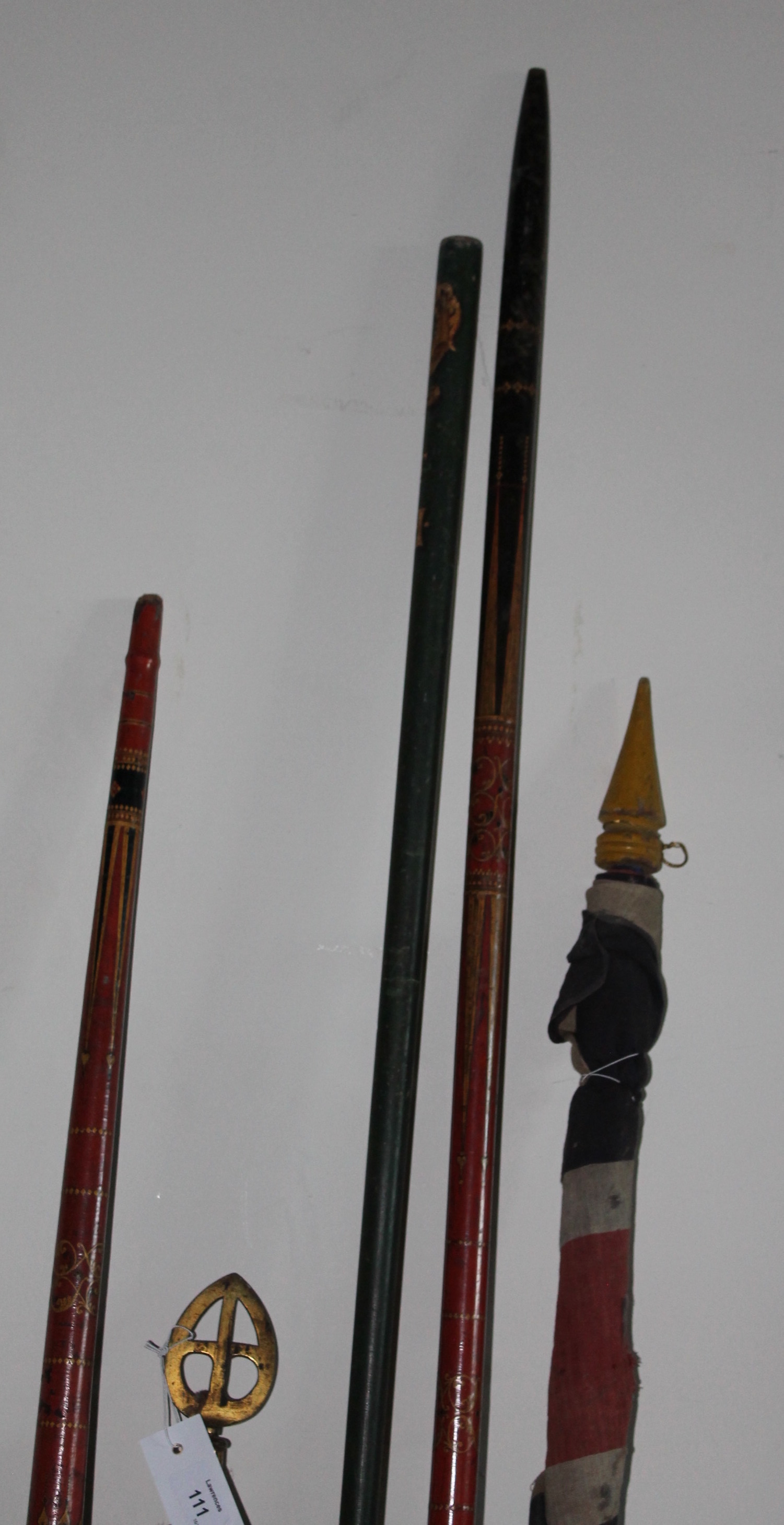 TWO INDIAN BOW/STAFF etc (PROVENANCE CEFNTILLA COURT) Two highly ...