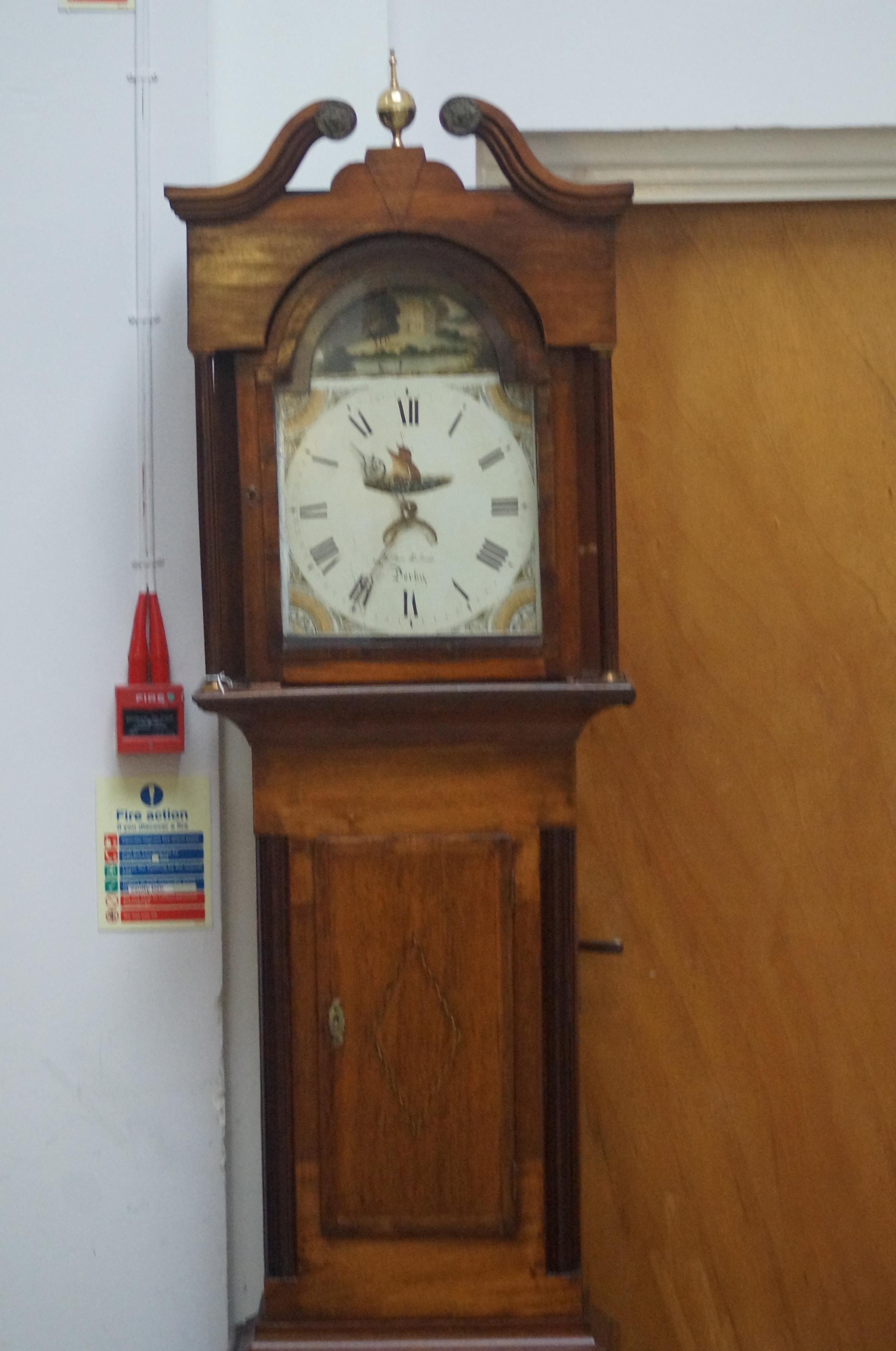 Victorian 30 hour long case clock with painted dial by Wolston Roberts ...