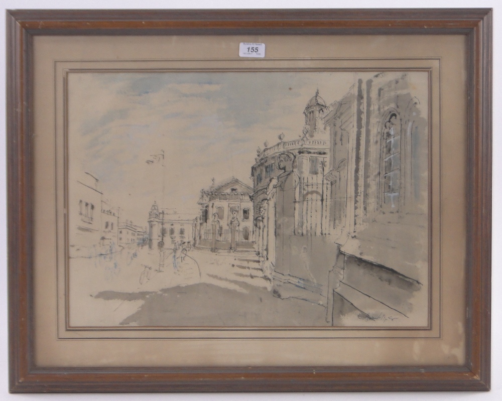Edward Piper (1938-1990),watercolour/ink, a London Street scene, signed ...