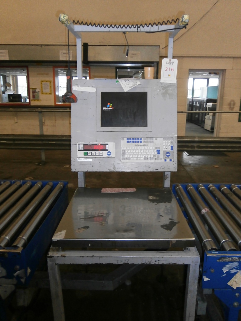 Marco Datamaster inline weigh and scan scales with platform, 600mm x ...