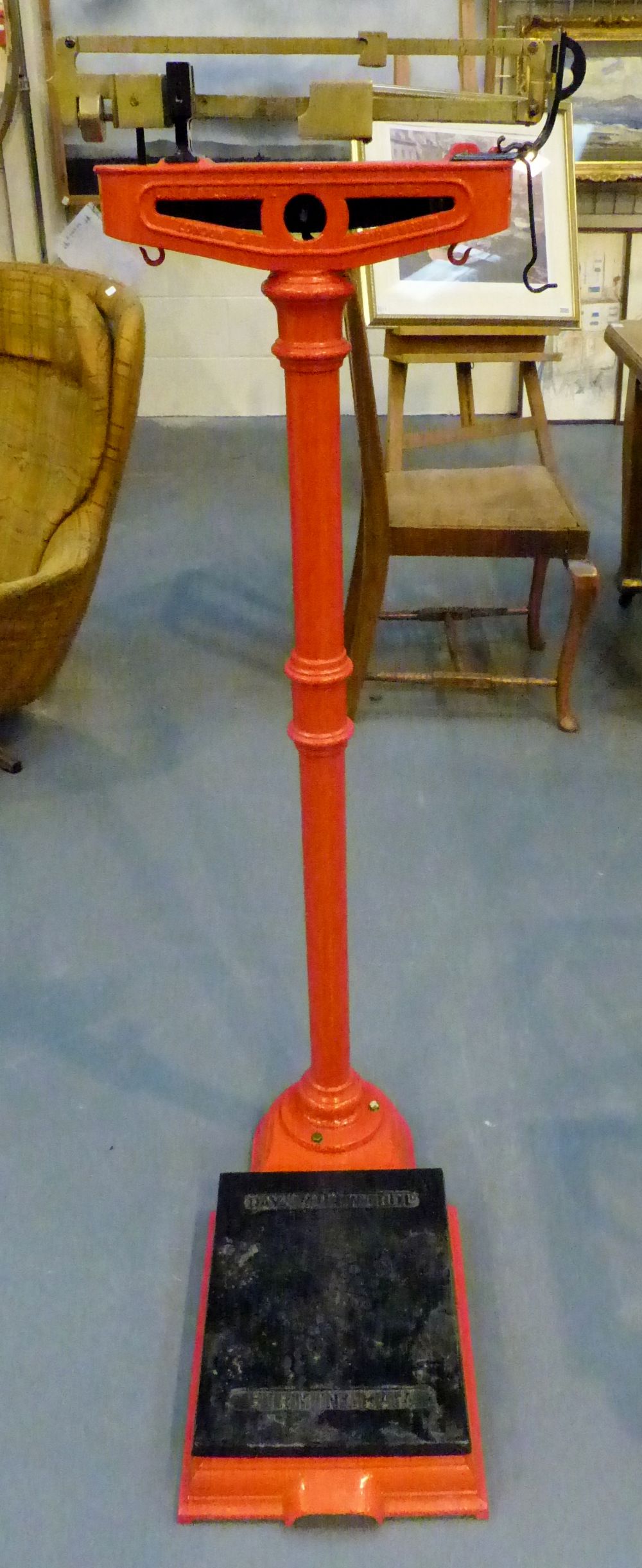 Day & Millward Ltd set of antique weighing scales with sliding guage.