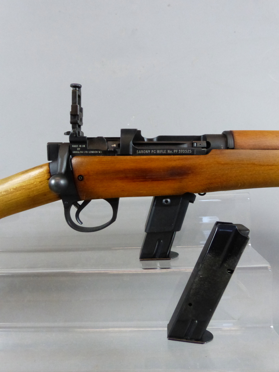 RIFLE. ARMALON LTD. 9mm BOLT ACTION CARBINE CONVERSION OF ENFIELD RIFLE ...